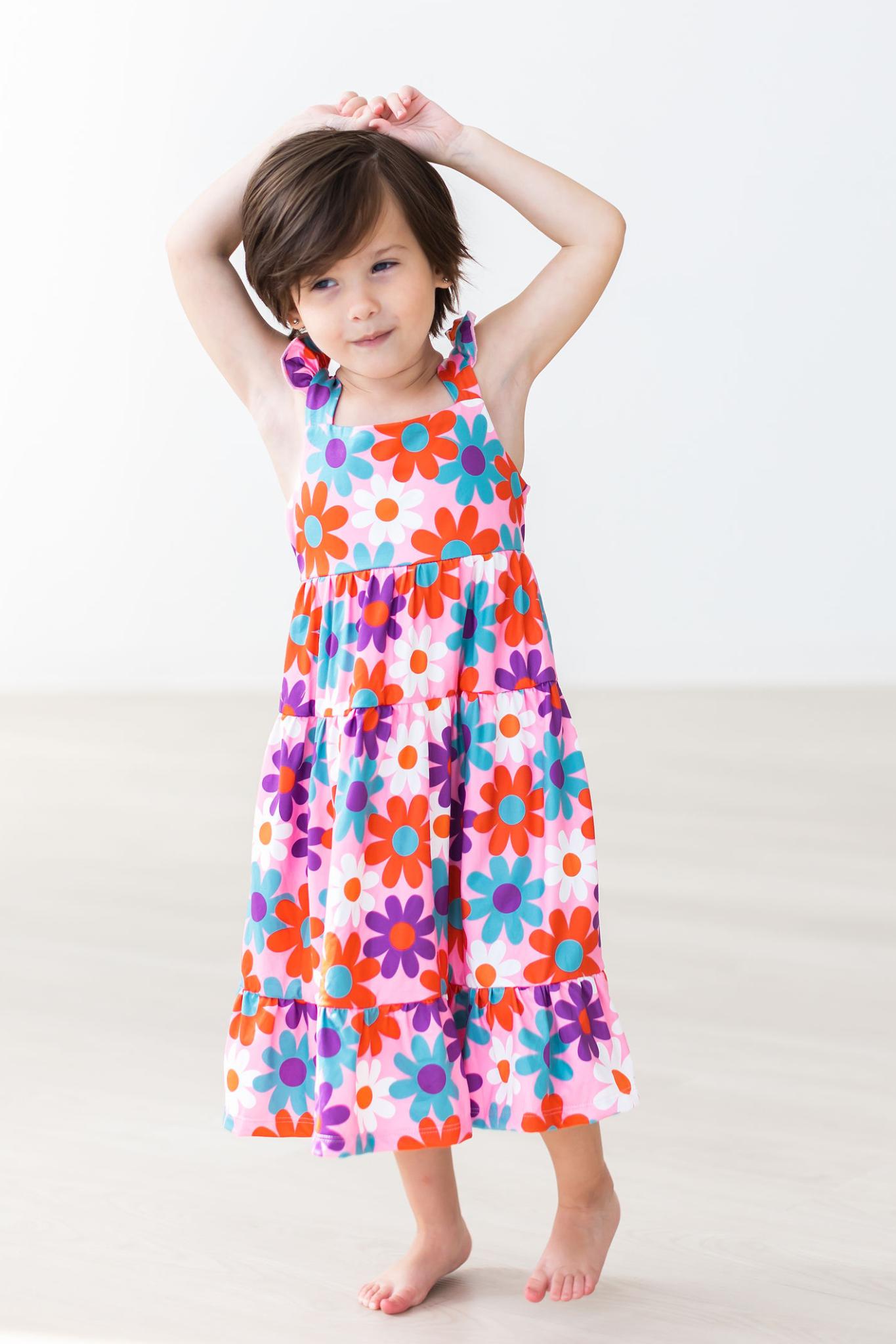 Retro Daydream Ruffle Maxi Dress | Mila & Rose
