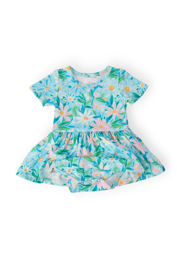 Preppy Daisies S/S Twirl Bodysuit | Mila & Rose