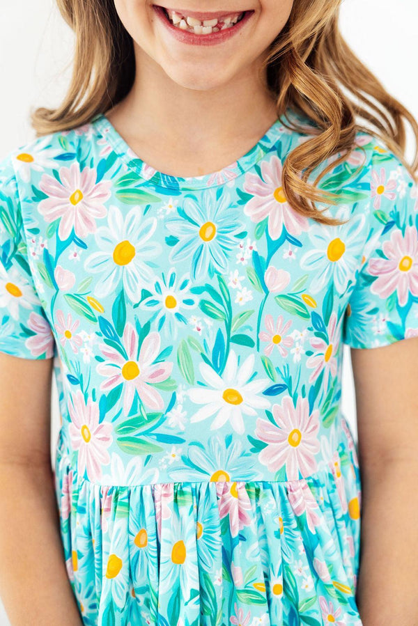Preppy Daisies S/S Pocket Twirl Dress | Mila & Rose