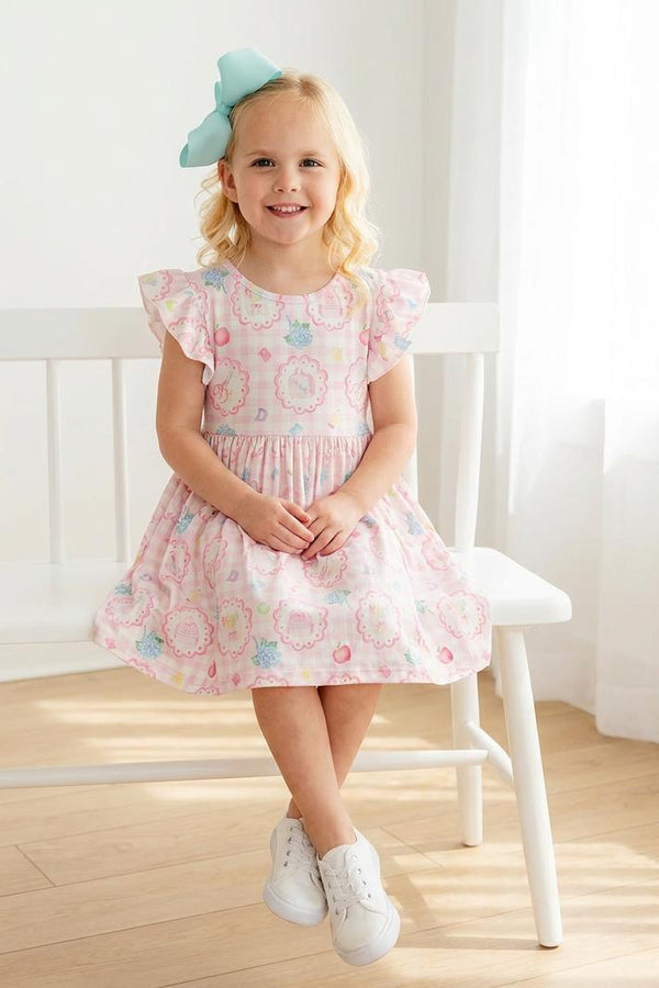 Apple of My Eye Flutter Sleeve Twirl Dress | Mila & Rose